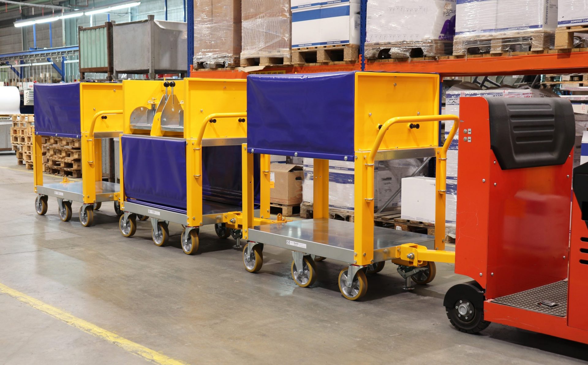 Custom-built wheel head trolley (automotive industry) - ManuLine